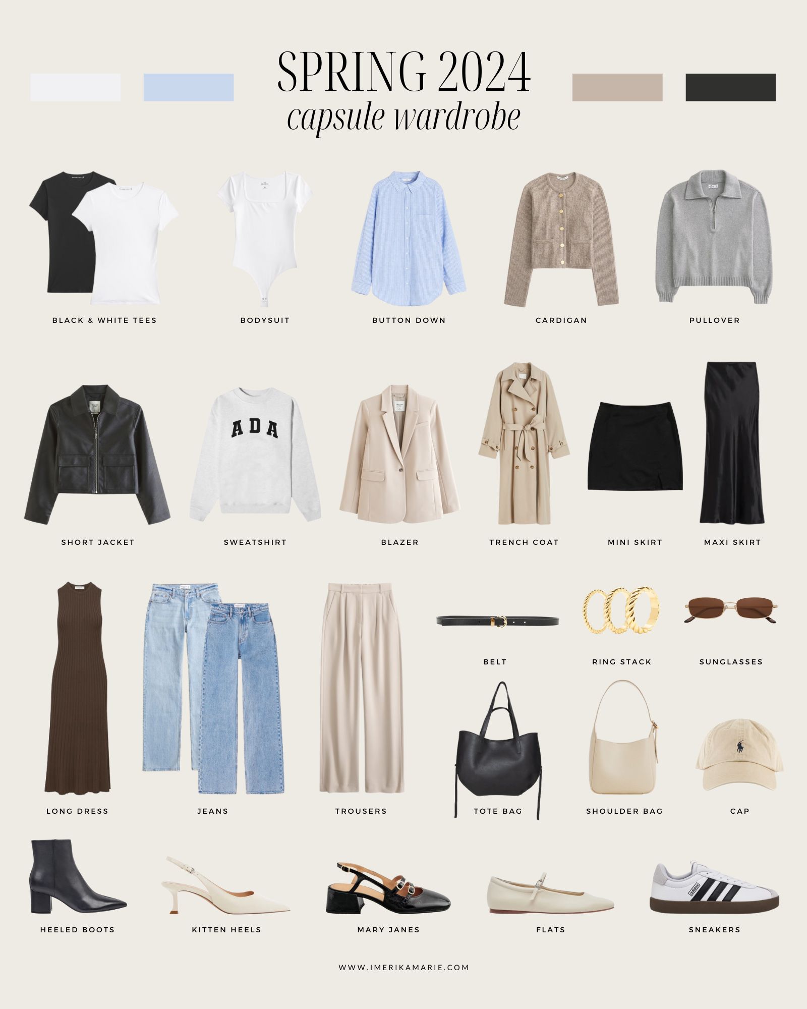 Spring 2024 Capsule Wardrobe + Outfit Ideas | Erika Marie