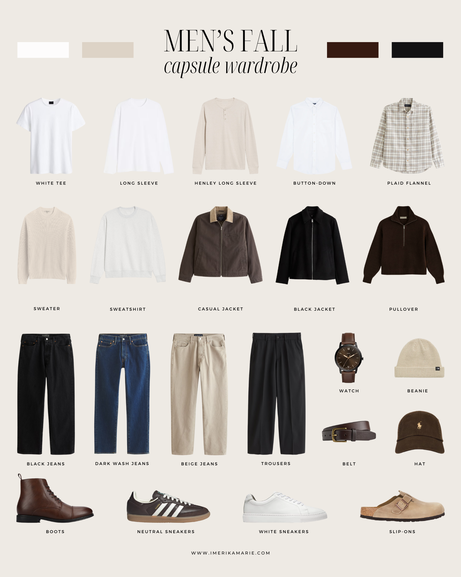 Men's Fall Capsule Wardrobe + 20 Outfit Ideas | Erika Marie
