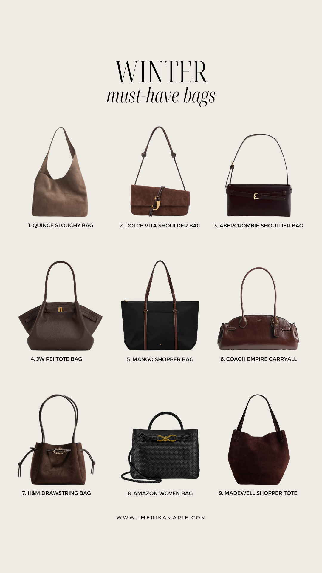 9 Best Winter Bags for 2026 You’ll See Everywhere | Erika Marie